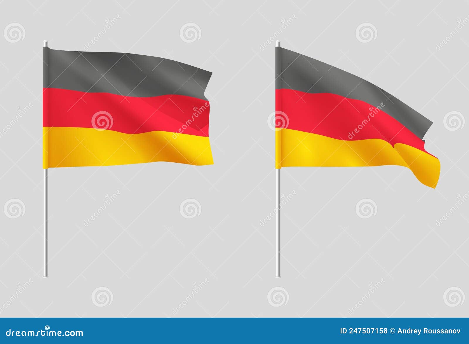 Germany Flags. Set of National Realistic Germanian Flags Stock Vector ...