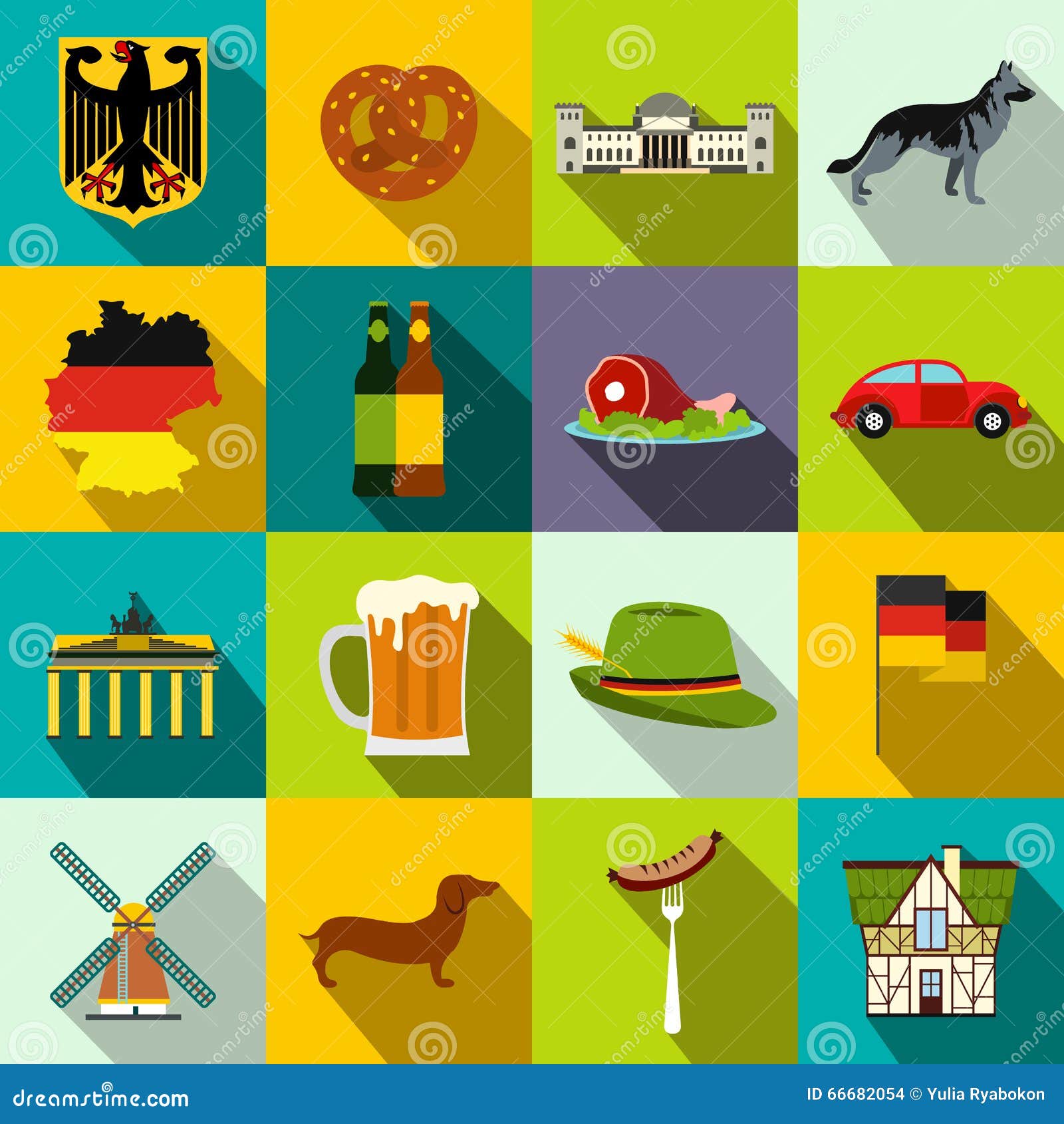 Germany flat icons stock vector. Illustration of flat - 66682054