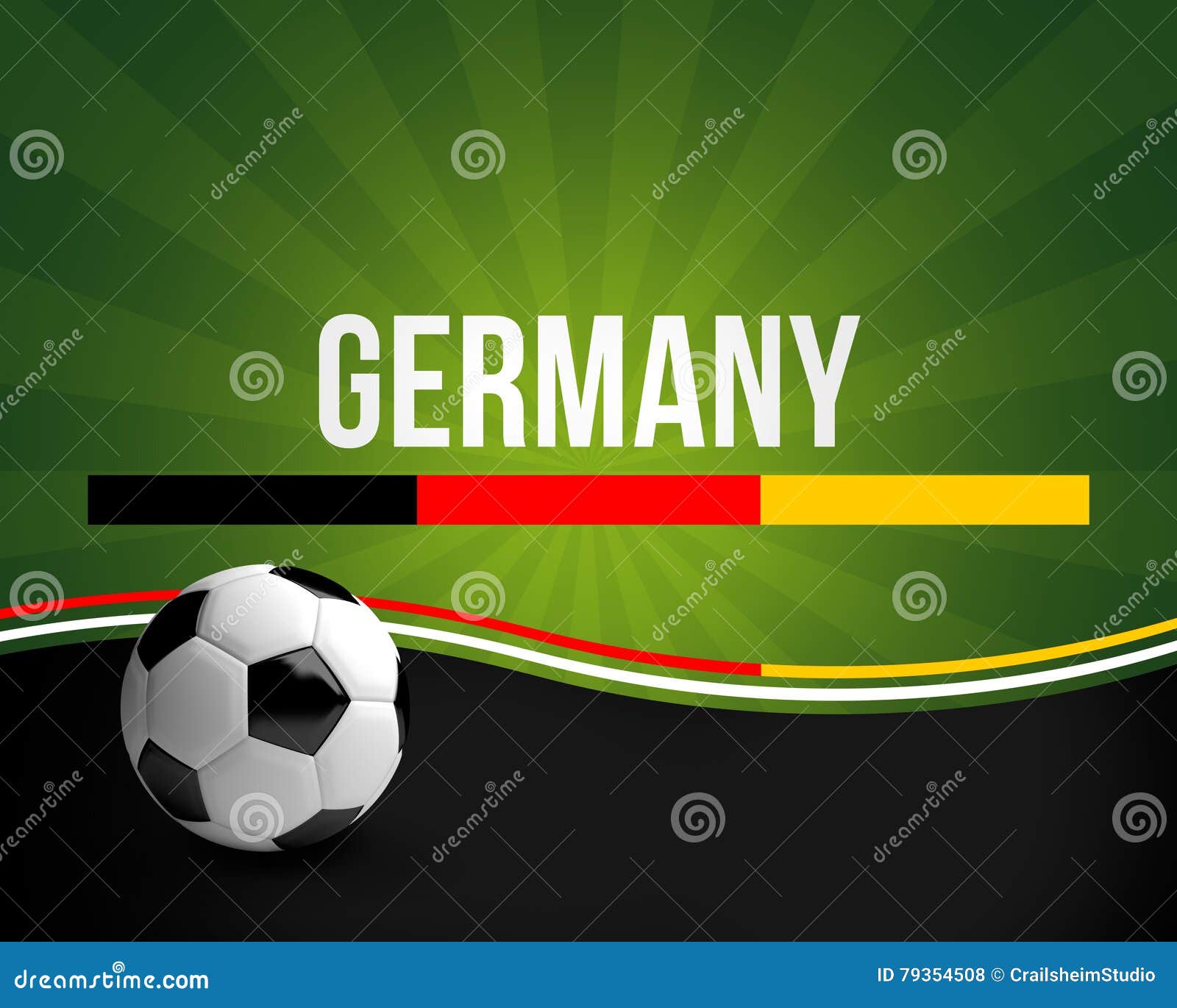Germany Football Ball 3d Render German Stock Illustration ...