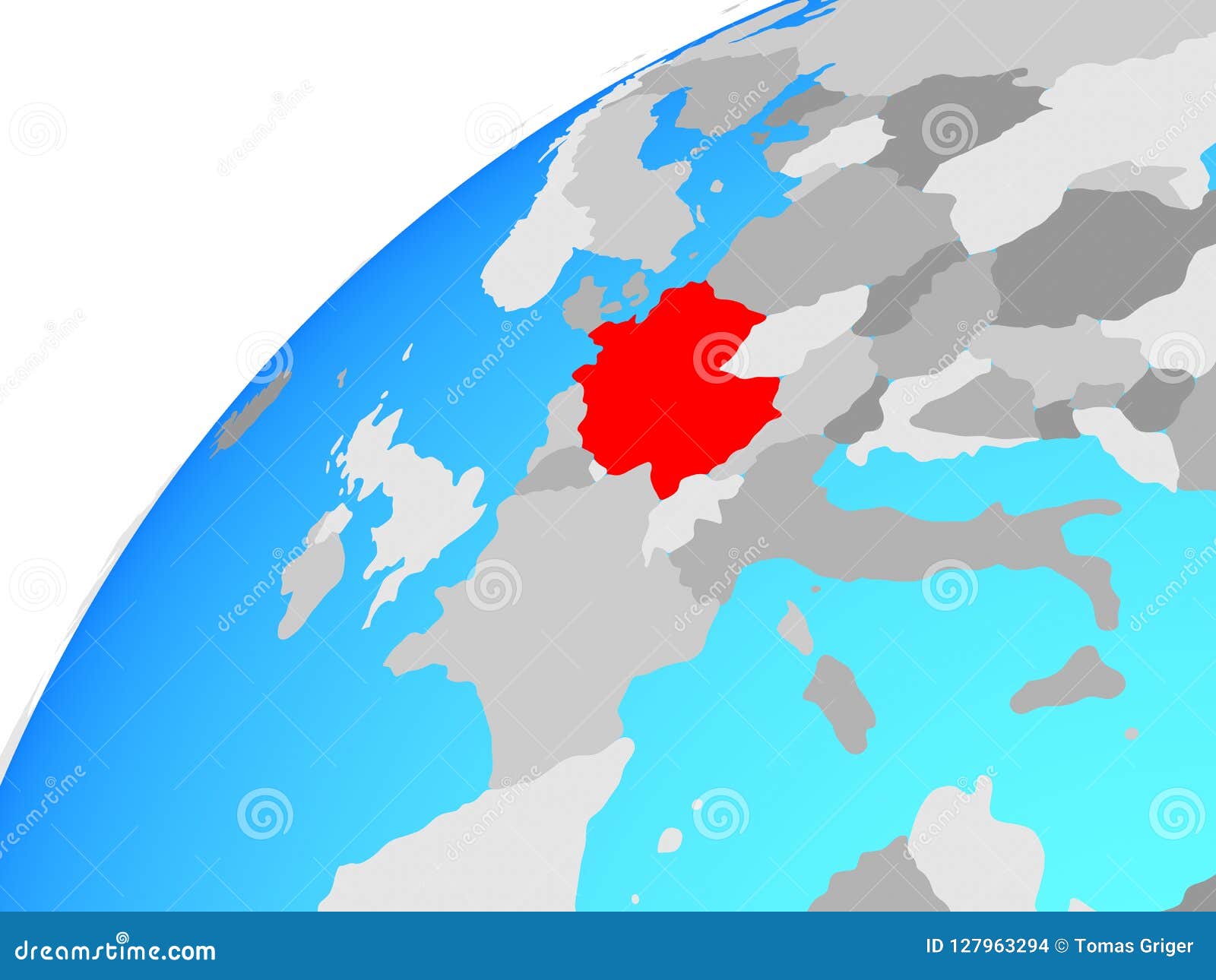 Germany on globe stock illustration. Illustration of german - 127963294