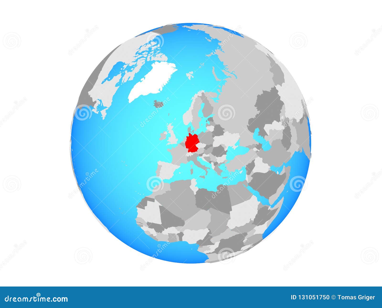 Germany on globe isolated stock illustration. Illustration of germany ...
