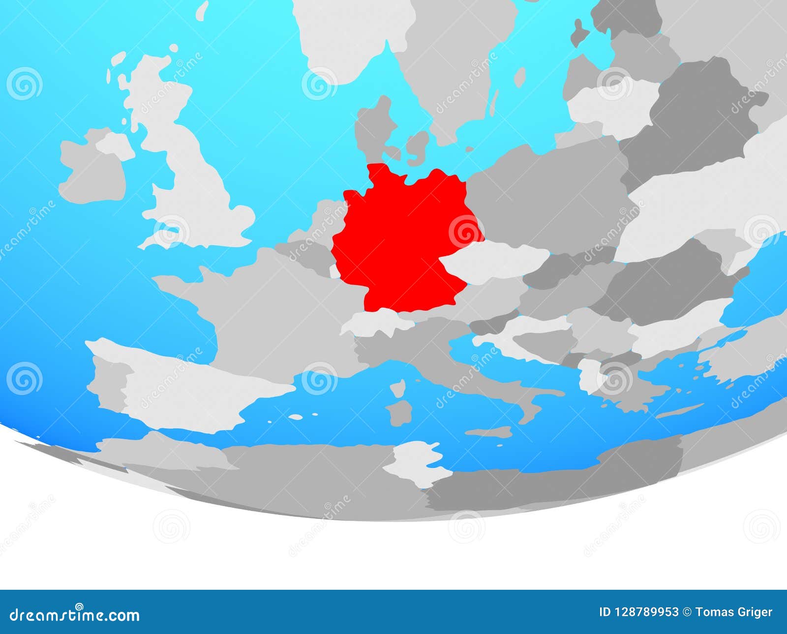 Germany on globe stock illustration. Illustration of europe - 128789953