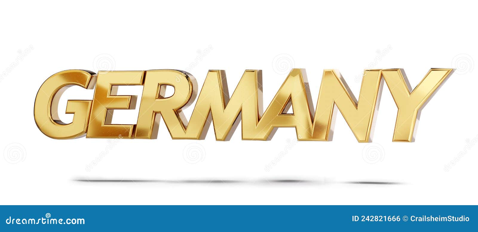 Germany Golden Bold Letters Isolated on White 3d-illustration Stock ...
