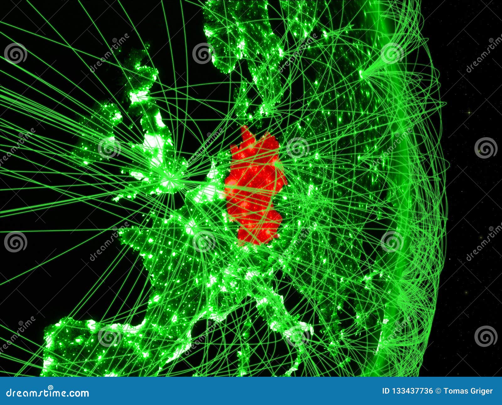 Germany on green Earth stock photo. Image of europe - 133437736