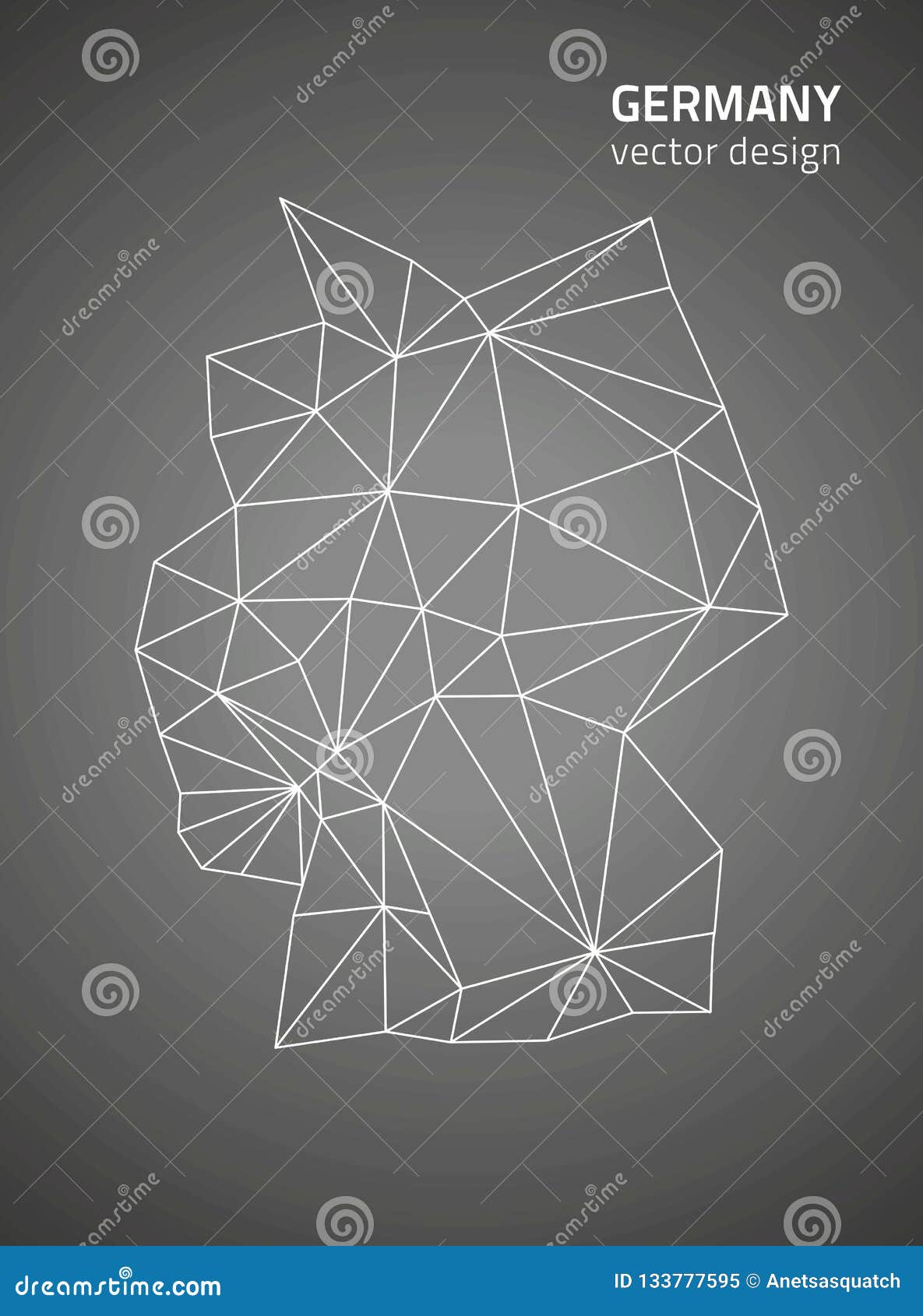Germany Mosaic Vector Black Polygonal Contour Map Stock Vector ...