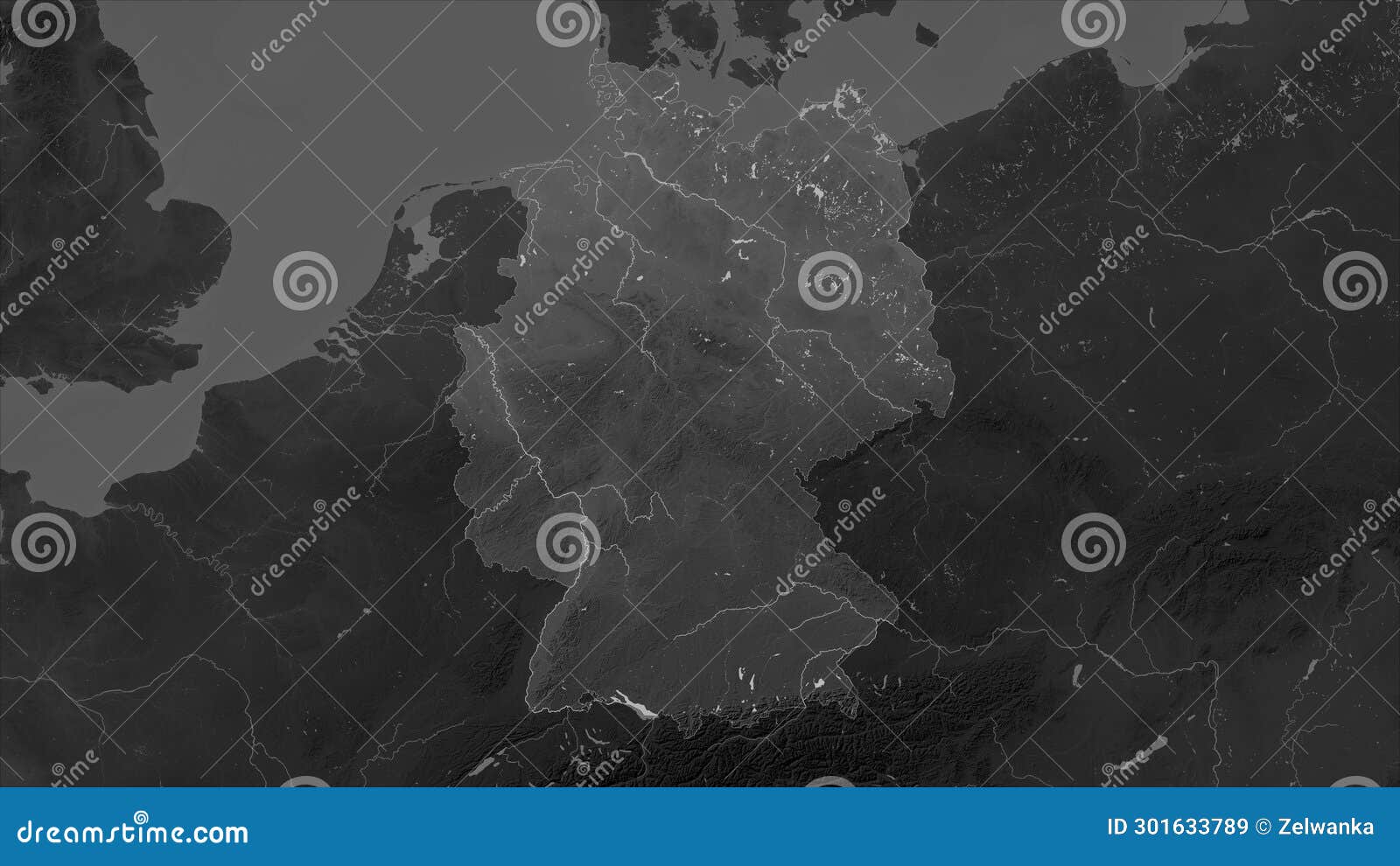 Germany Highlighted. Grayscale Stock Illustration - Illustration of ...