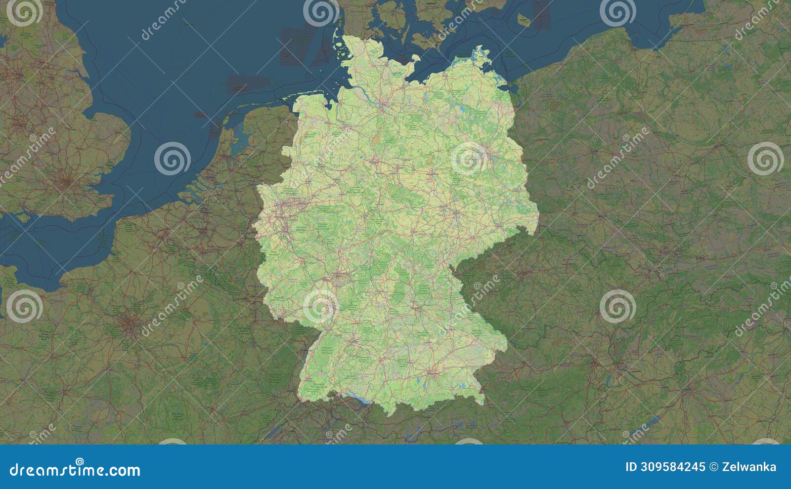 Germany Highlighted. Topo Standard Stock Illustration - Illustration of ...