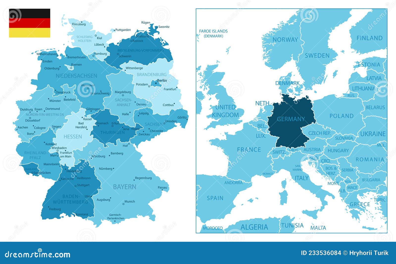 Germany - Highly Detailed Editable Political Map With Separated Layers ...