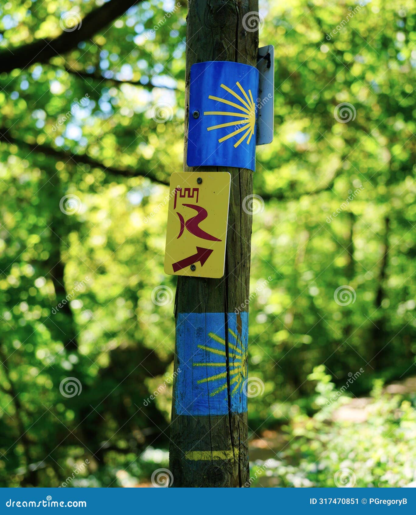 Germany Hiking Trail Sign Posts Editorial Photo - Image of rhein, posts ...
