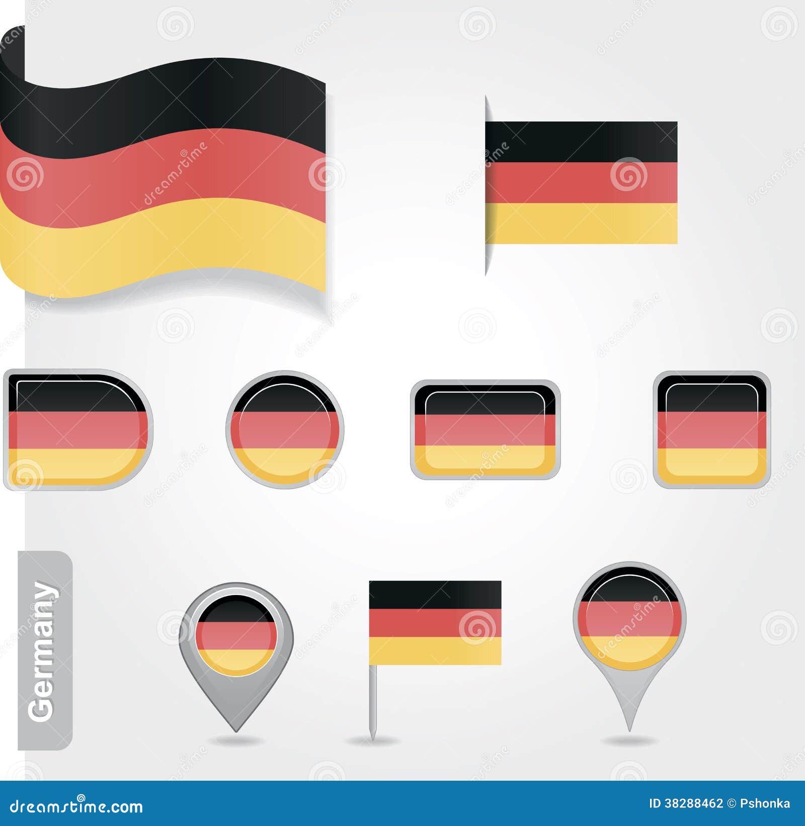 Germany icon set of flags stock vector. Illustration of isolated - 38288462