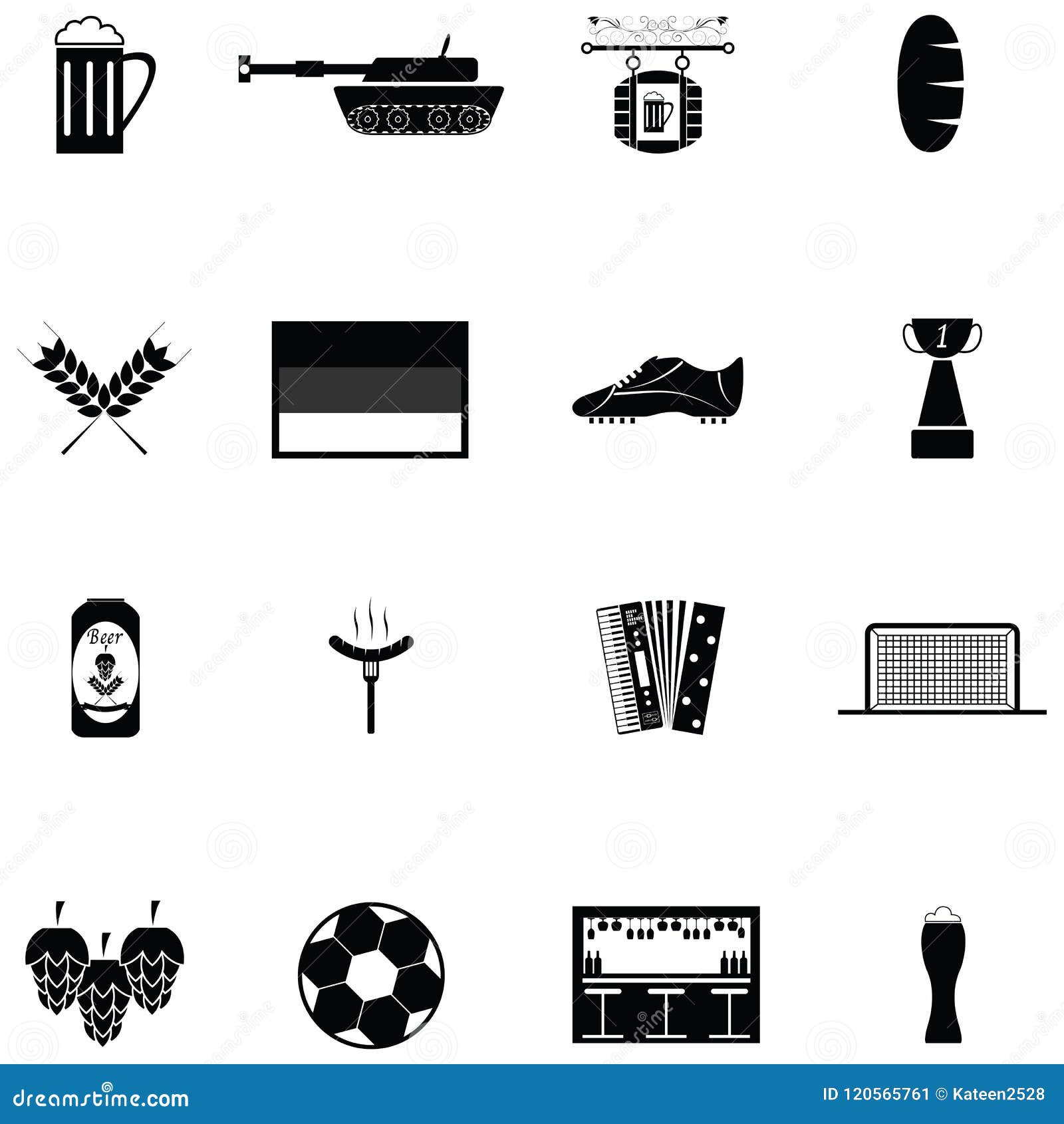 Germany icon set stock vector. Illustration of oktoberfest - 120565761