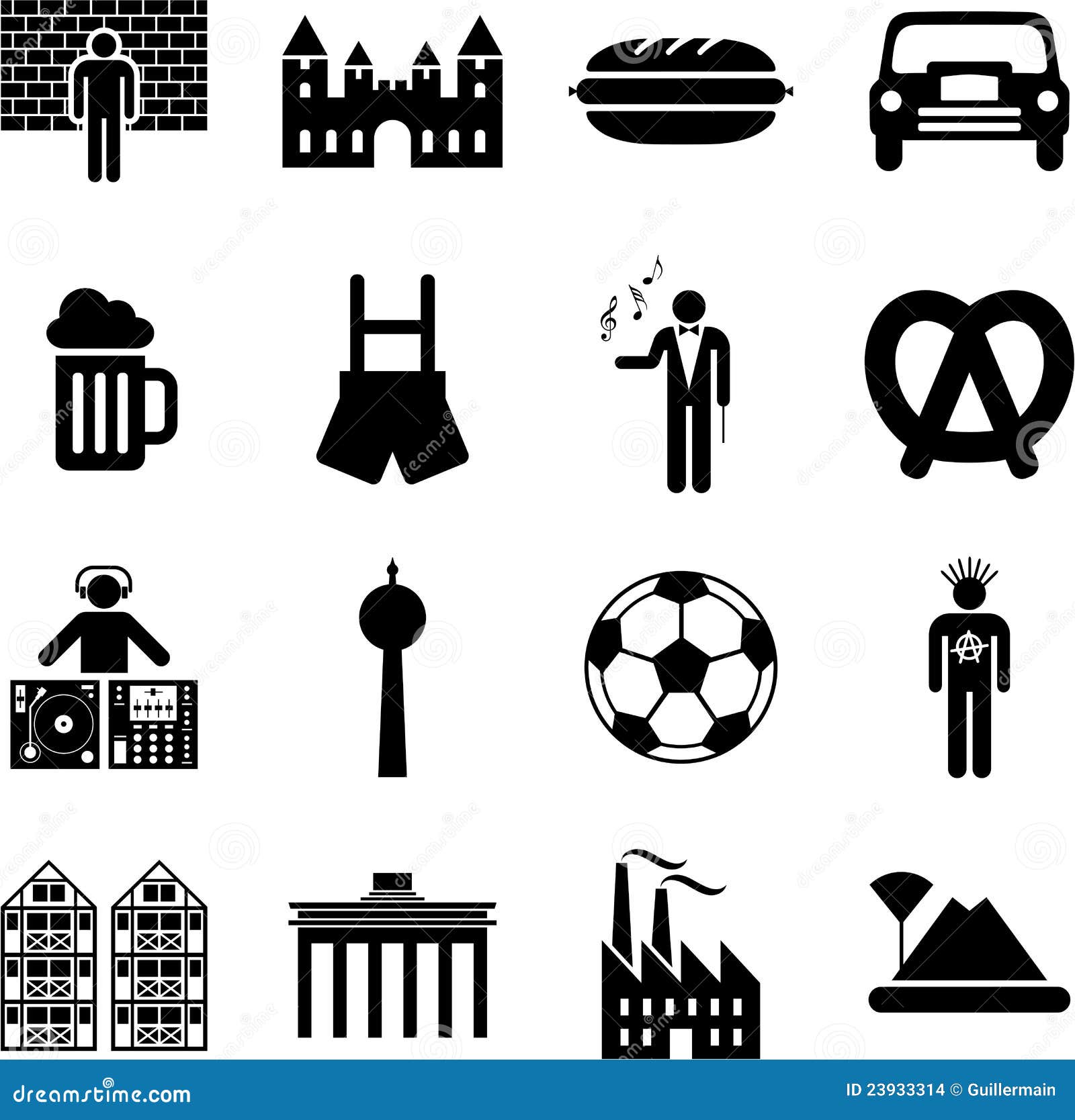 Germany icons stock vector. Illustration of footballer - 23933314