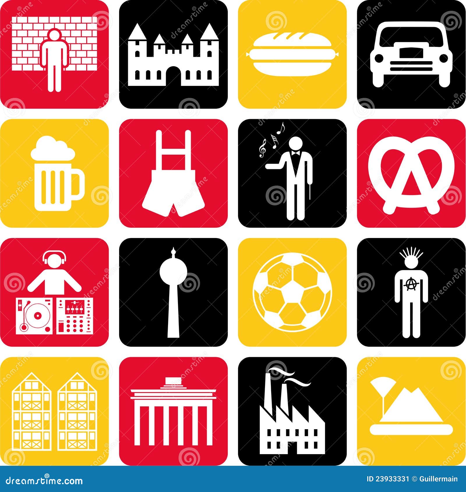 Germany icons stock vector. Illustration of castle, icon - 23933331