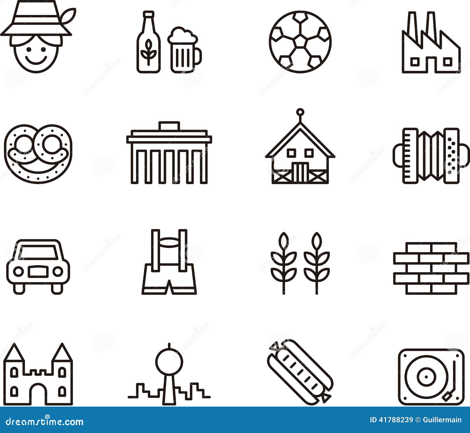 Germany icons stock vector. Illustration of outlined - 41788239