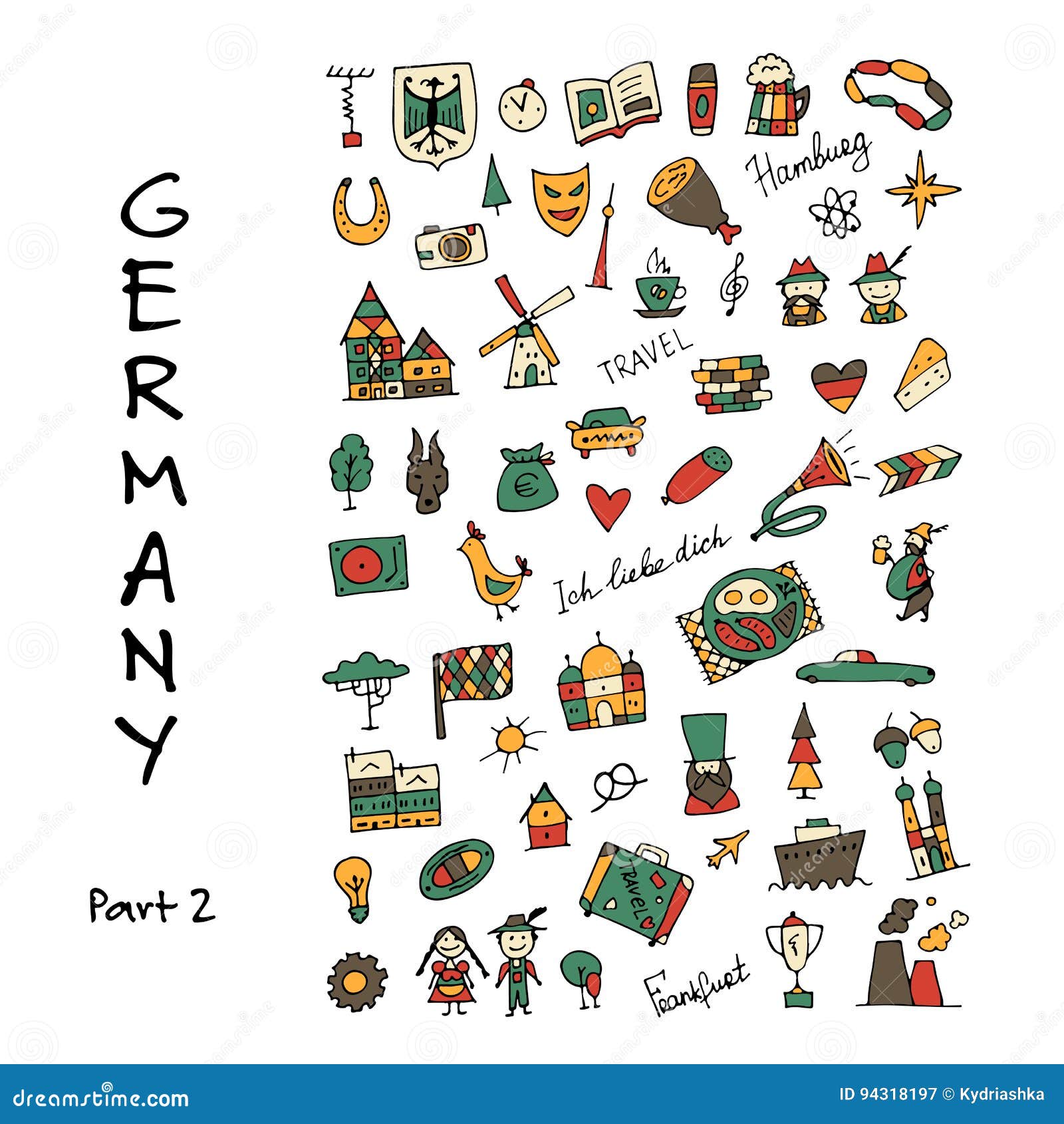 Germany Icons Set. Sketch for Your Design Stock Vector - Illustration ...