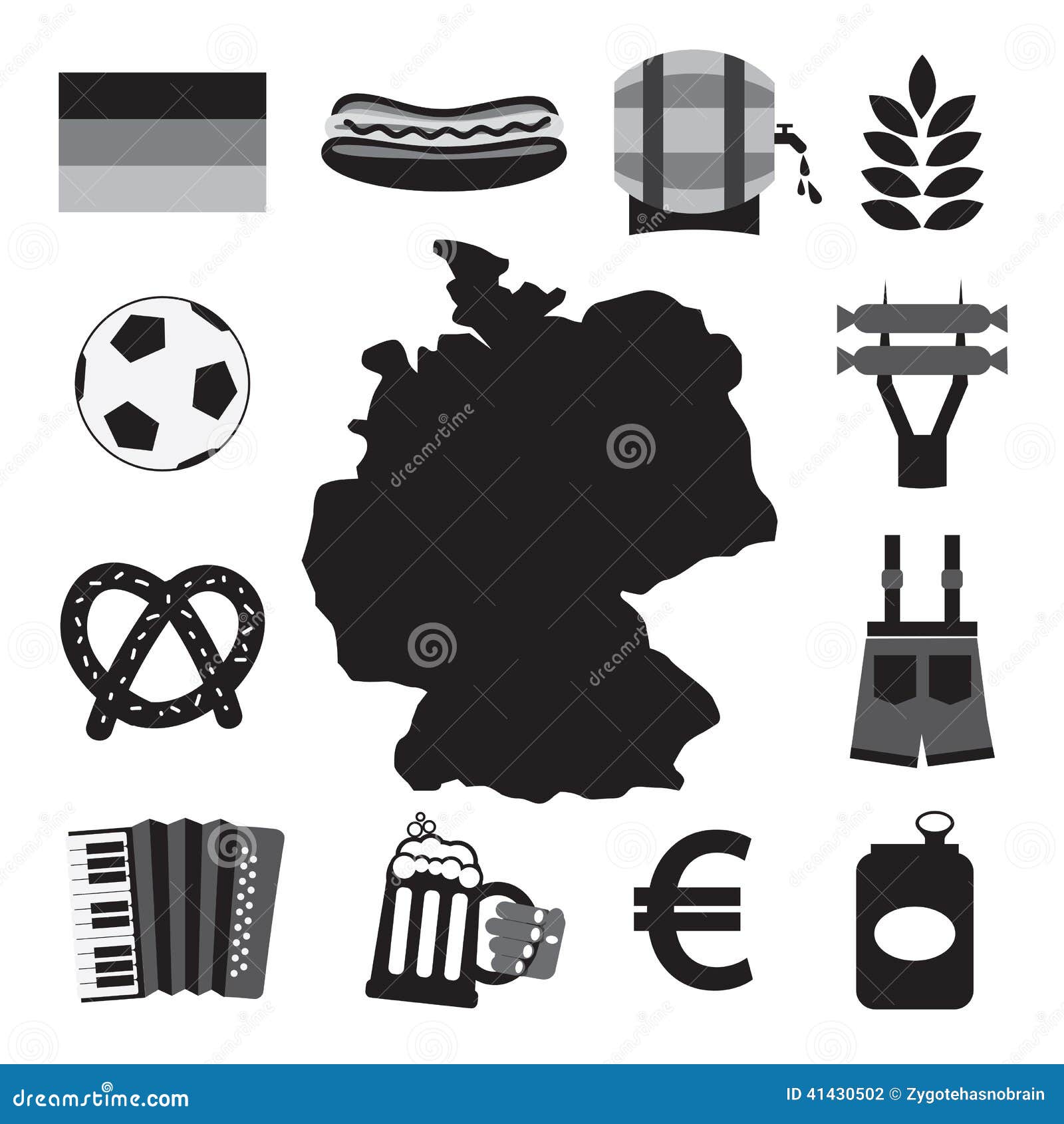 Germany Icons Set stock vector. Illustration of money - 41430502