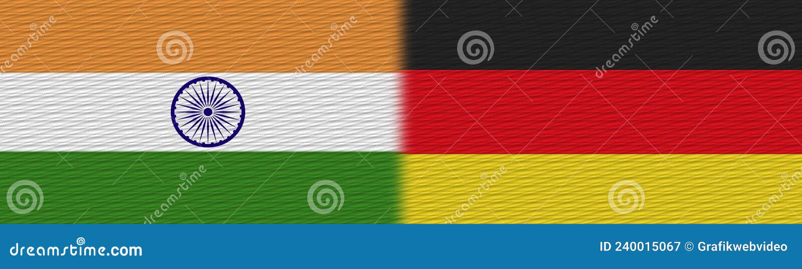 Germany and India Fabric Texture Flag â€“ 3D Illustrations Stock ...