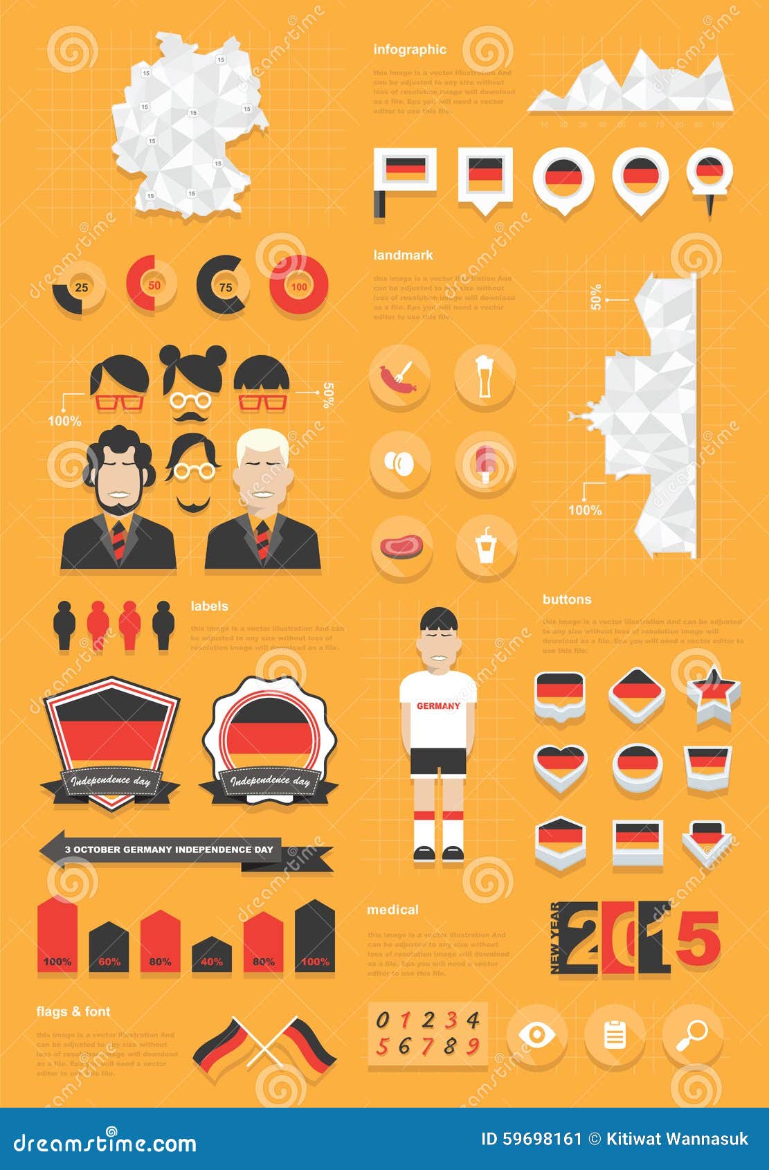 Germany infographic set stock illustration. Illustration of arrow ...