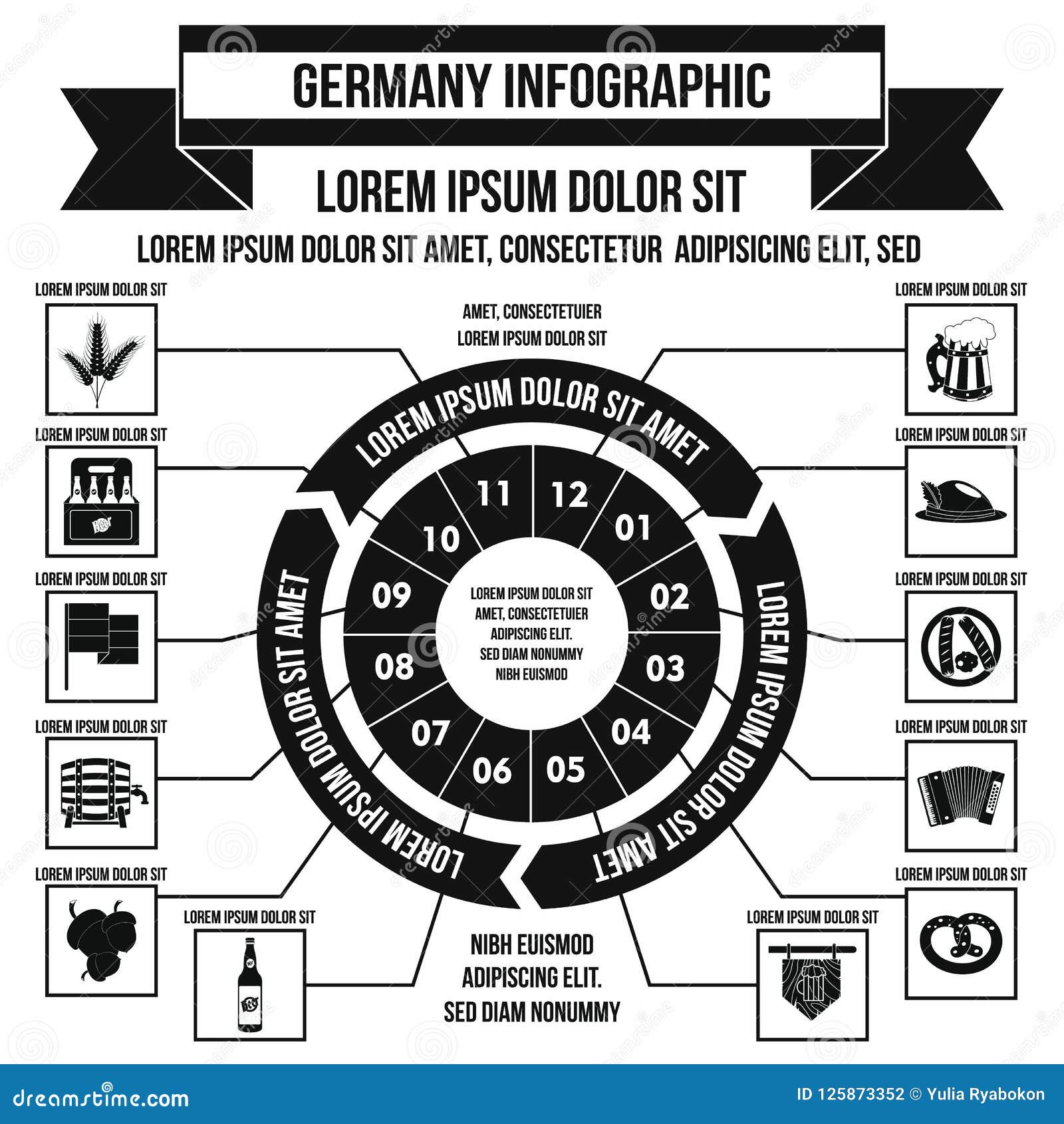 Germany Infographic, Simple Style Stock Illustration - Illustration of ...