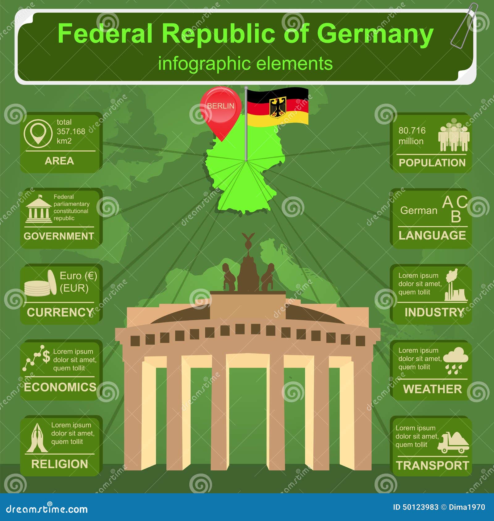 Germany Infographics, Statistical Data, Sights Stock Vector ...