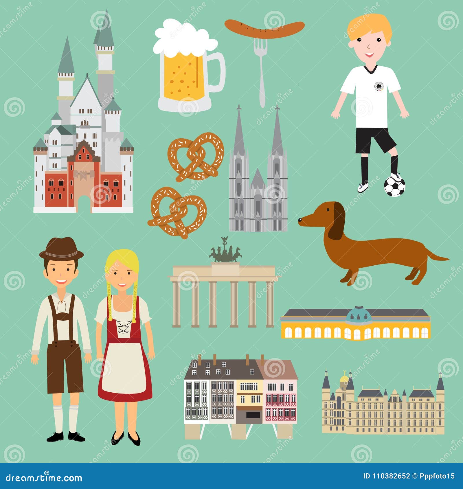 Germany Isolated Items Vector. Stock Vector - Illustration of ...