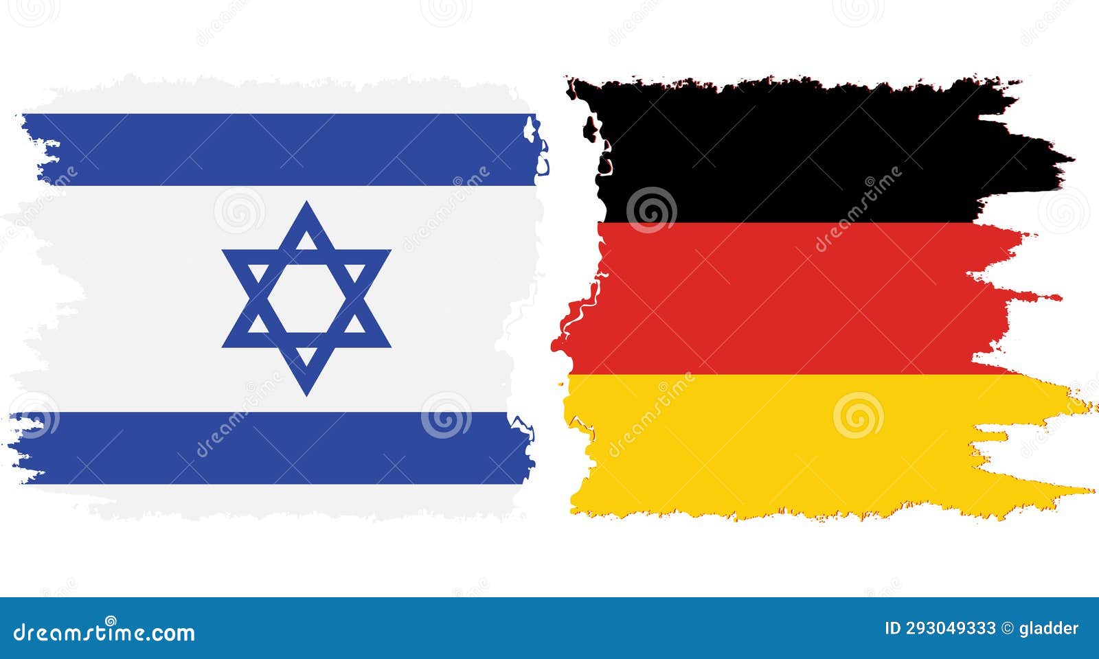 Germany and Israel Grunge Flags Connection Vector Stock Vector ...