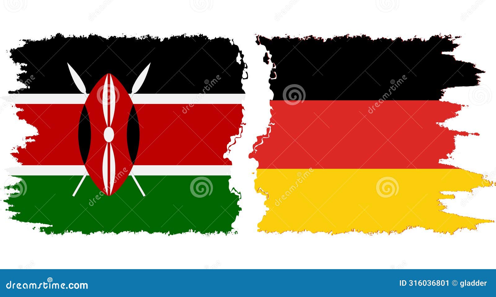 Germany and Kenya Grunge Flags Connection Vector Stock Vector ...