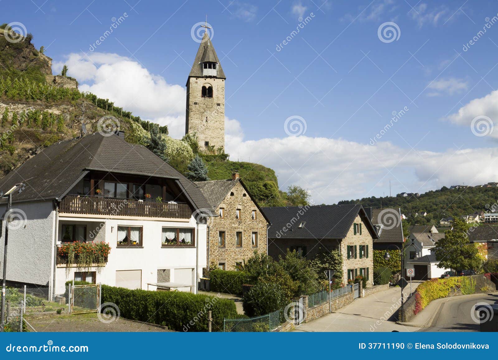 Germany, Kobern-Gondorf Cityscape Stock Photo - Image of dwelling, hill ...
