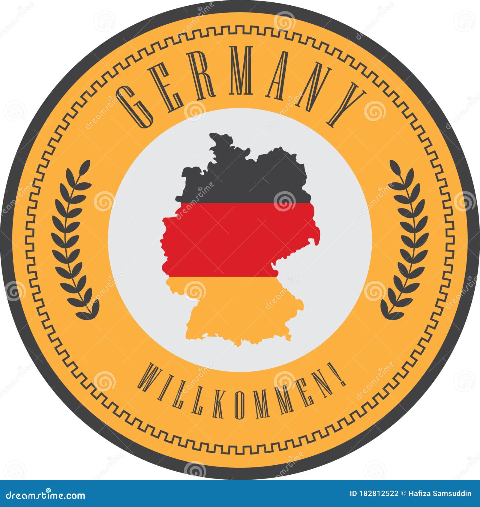 Germany label design stock vector. Illustration of pattern - 182812522