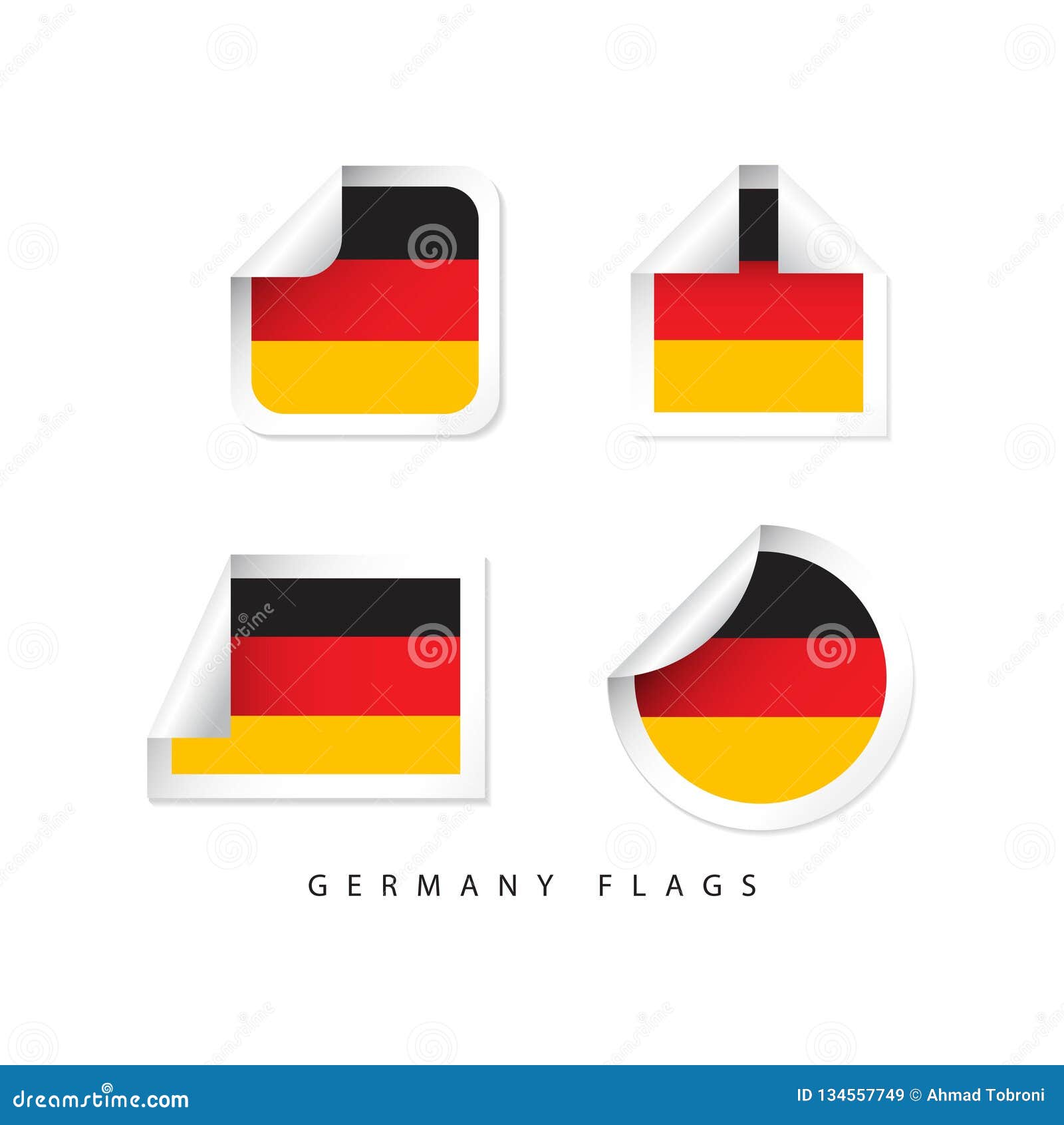 Germany Label Flags Vector Template Design Stock Vector - Illustration ...