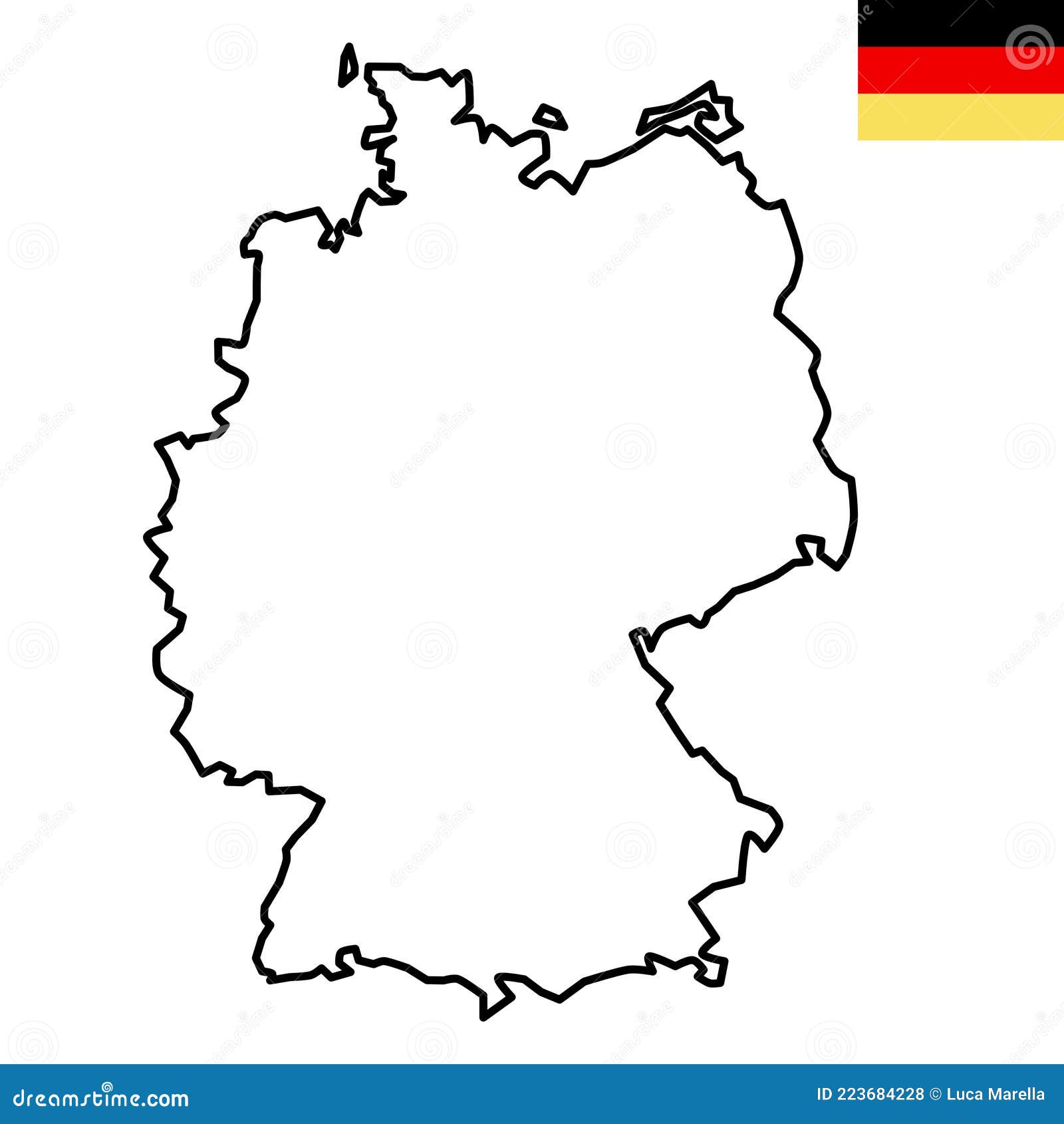 Germany line map stock vector. Illustration of pencil - 223684228