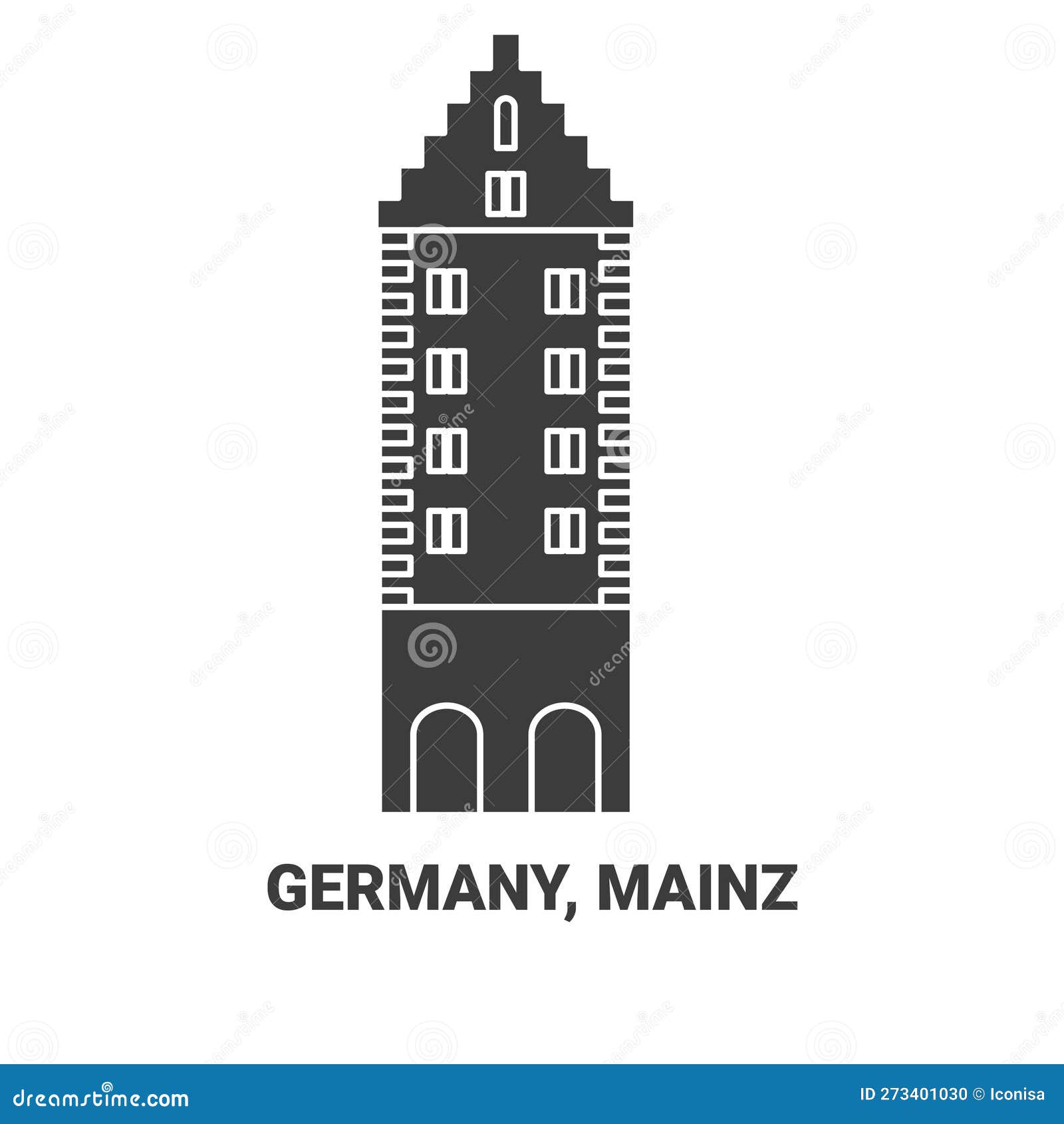 Germany, Mainz Travel Landmark Vector Illustration Stock Vector ...