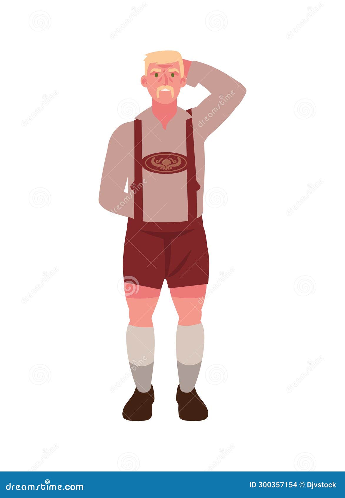 Germany Man Character with Lederhosen Stock Vector - Illustration of ...