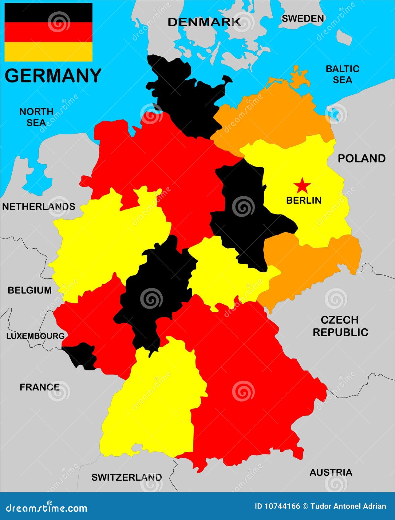 Germany Map stock illustration. Illustration of country - 10744166