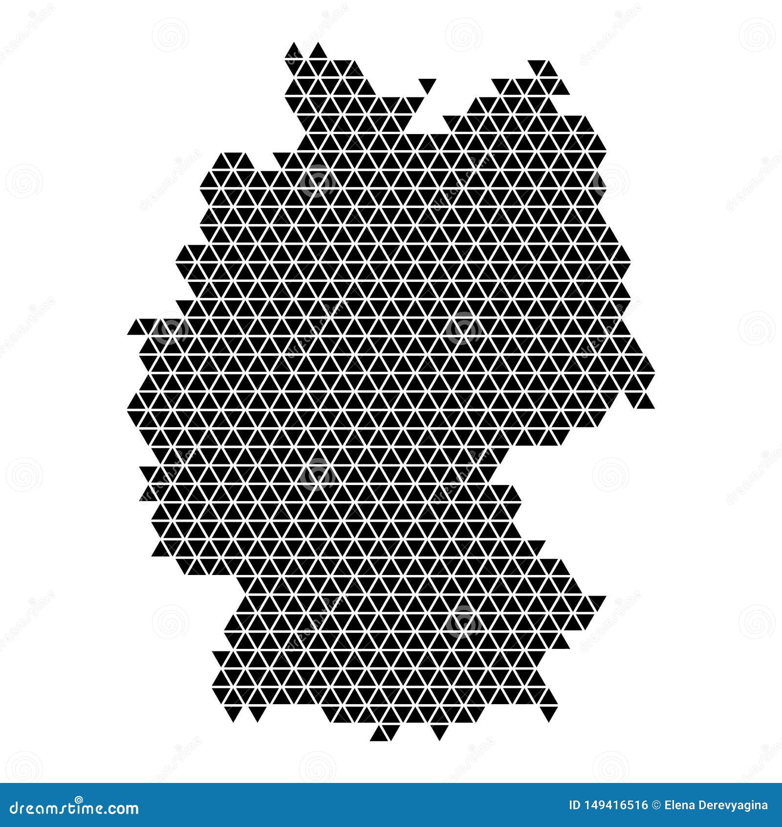 Germany Map Abstract Schematic from Black Triangles Repeating Pattern ...