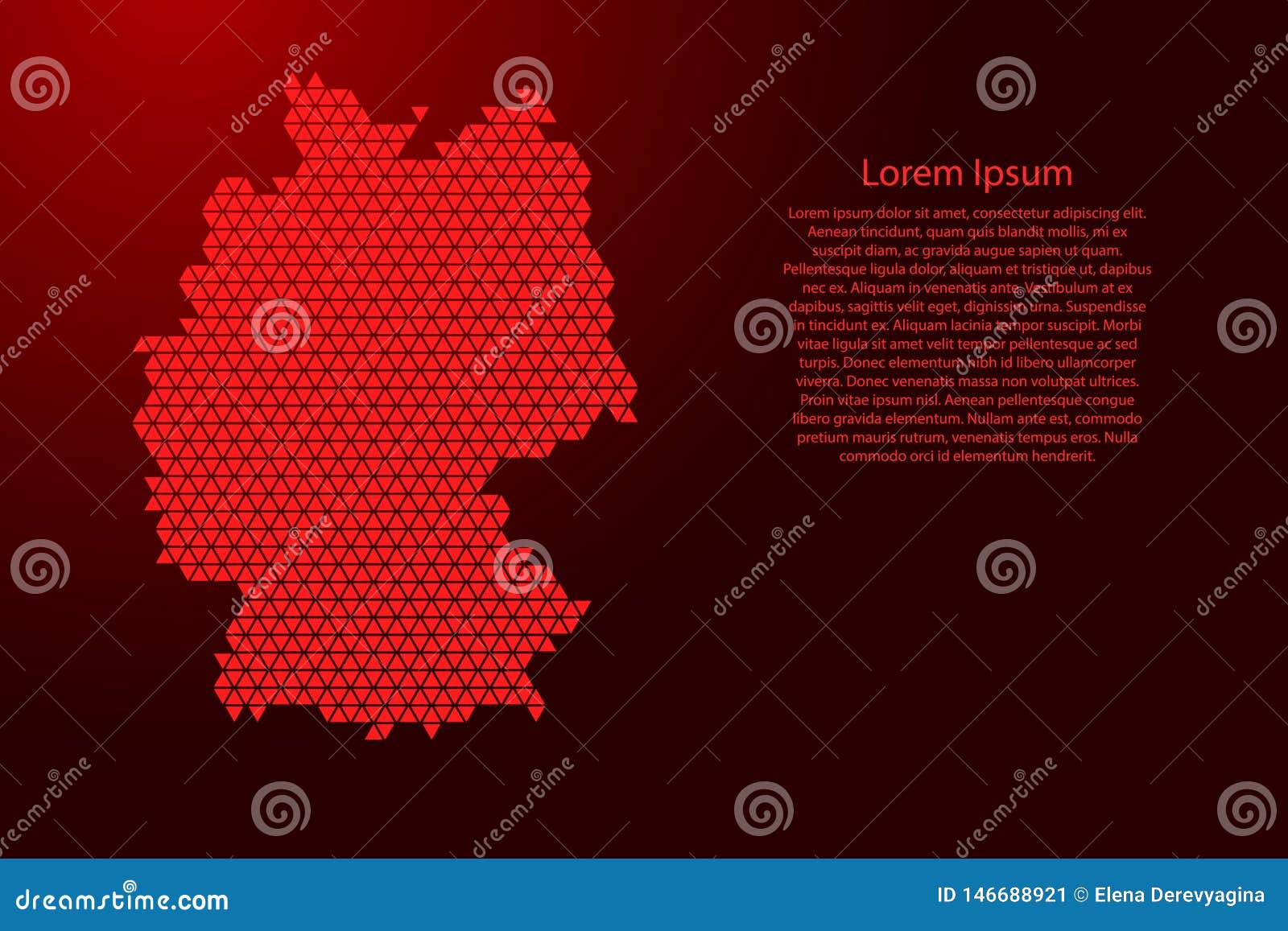 Germany Map Abstract Schematic from Red Triangles Repeating Pattern ...