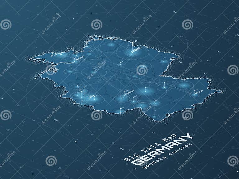 Germany Map Big Data Visualization. Futuristic Map Infographic ...