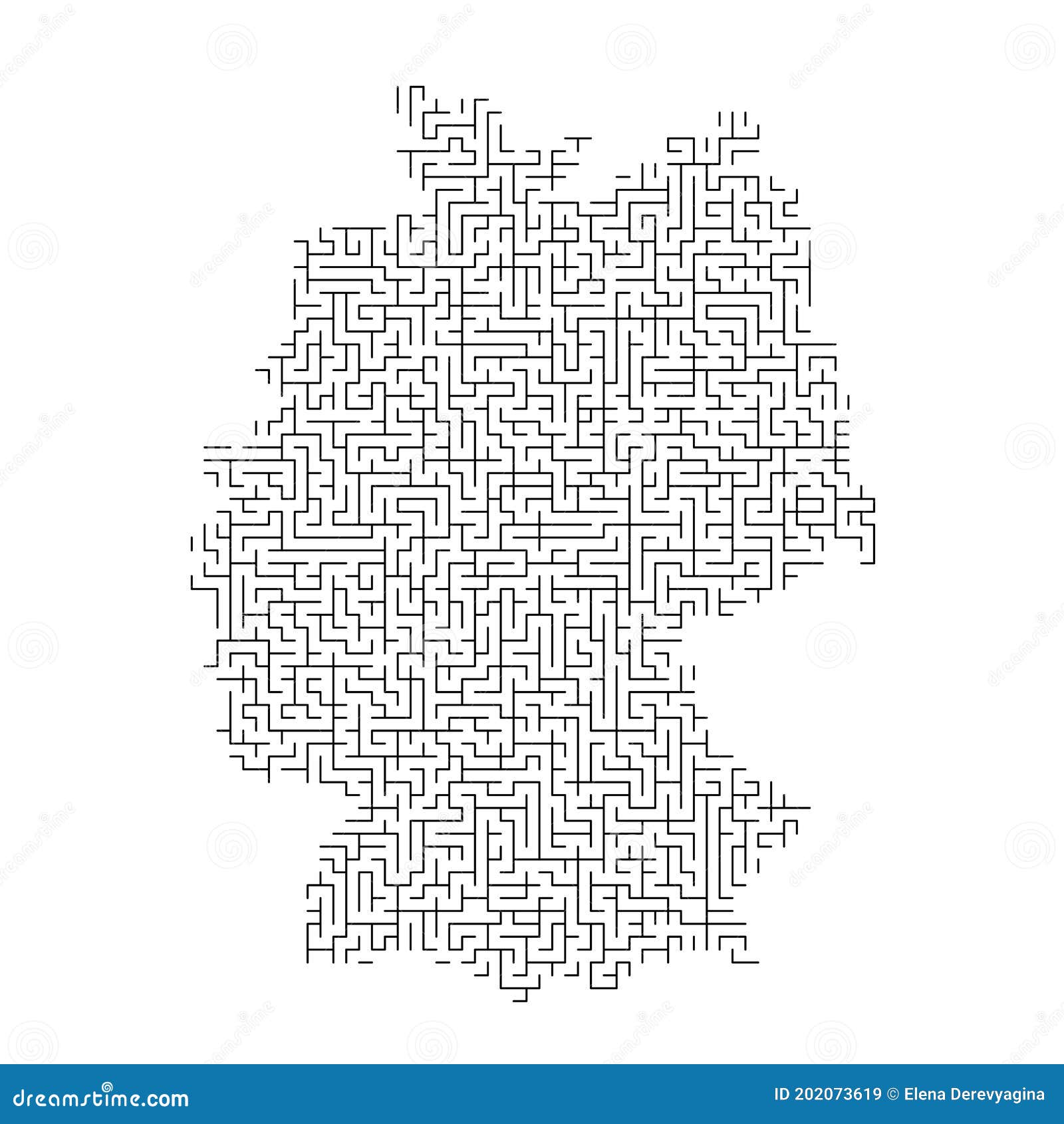 Germany Map from Black Pattern of the Maze Grid. Vector Illustration ...
