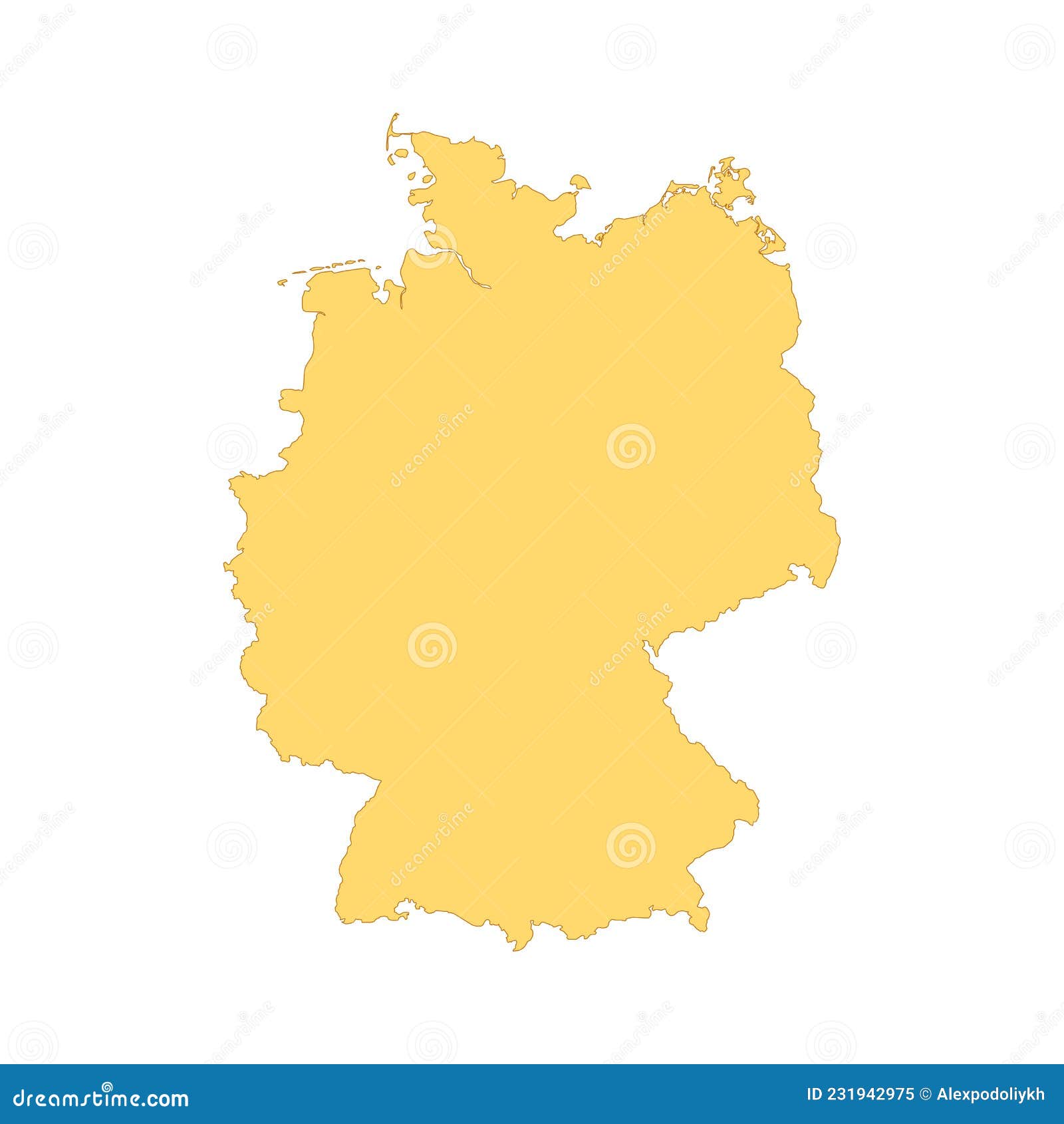 Germany Map Color Line Element. Border of the Country Stock Vector ...