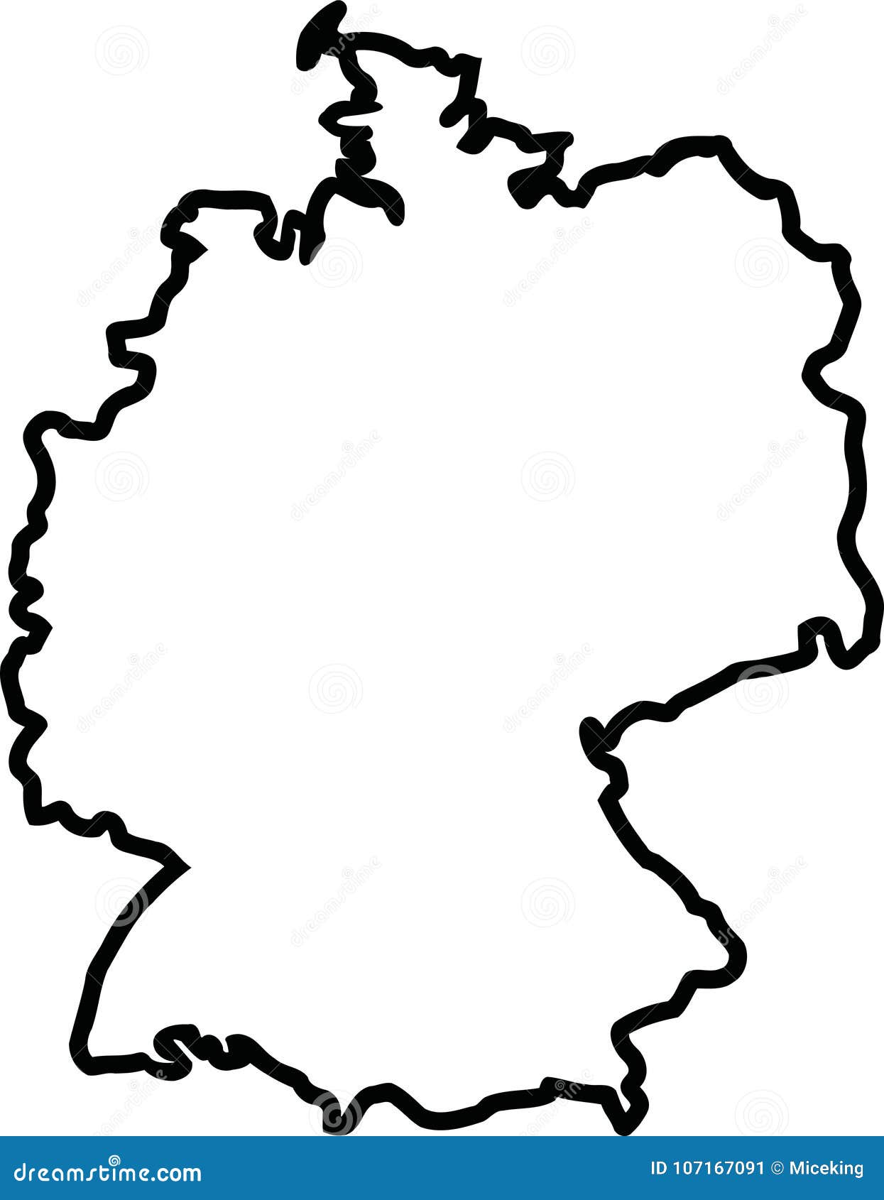 Germany map contour stock vector. Illustration of isolated - 107167091
