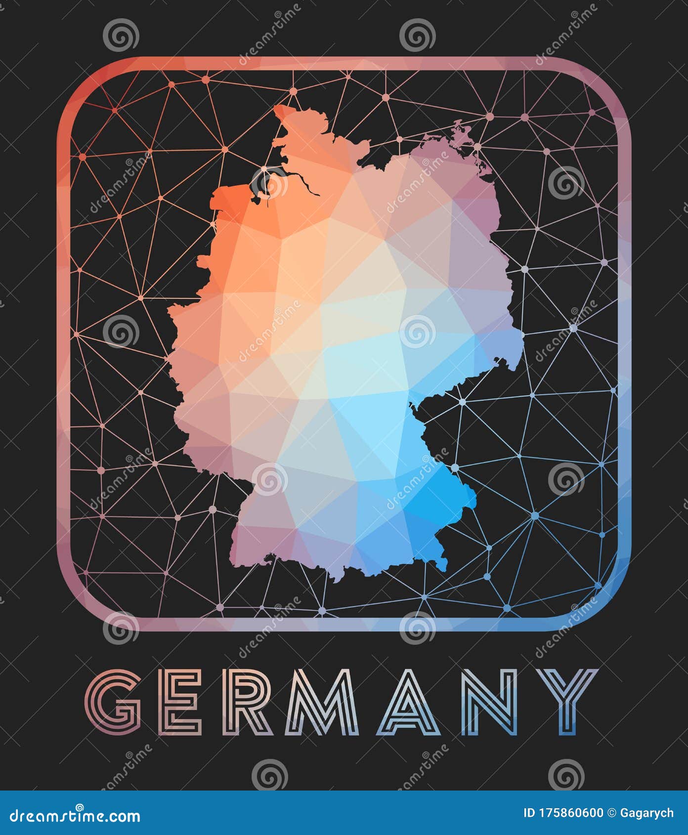 Germany map design. stock vector. Illustration of federal - 175860600