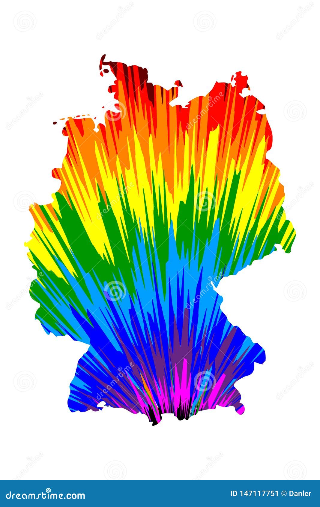 Germany - Map is Designed Rainbow Abstract Colorful Pattern Stock ...