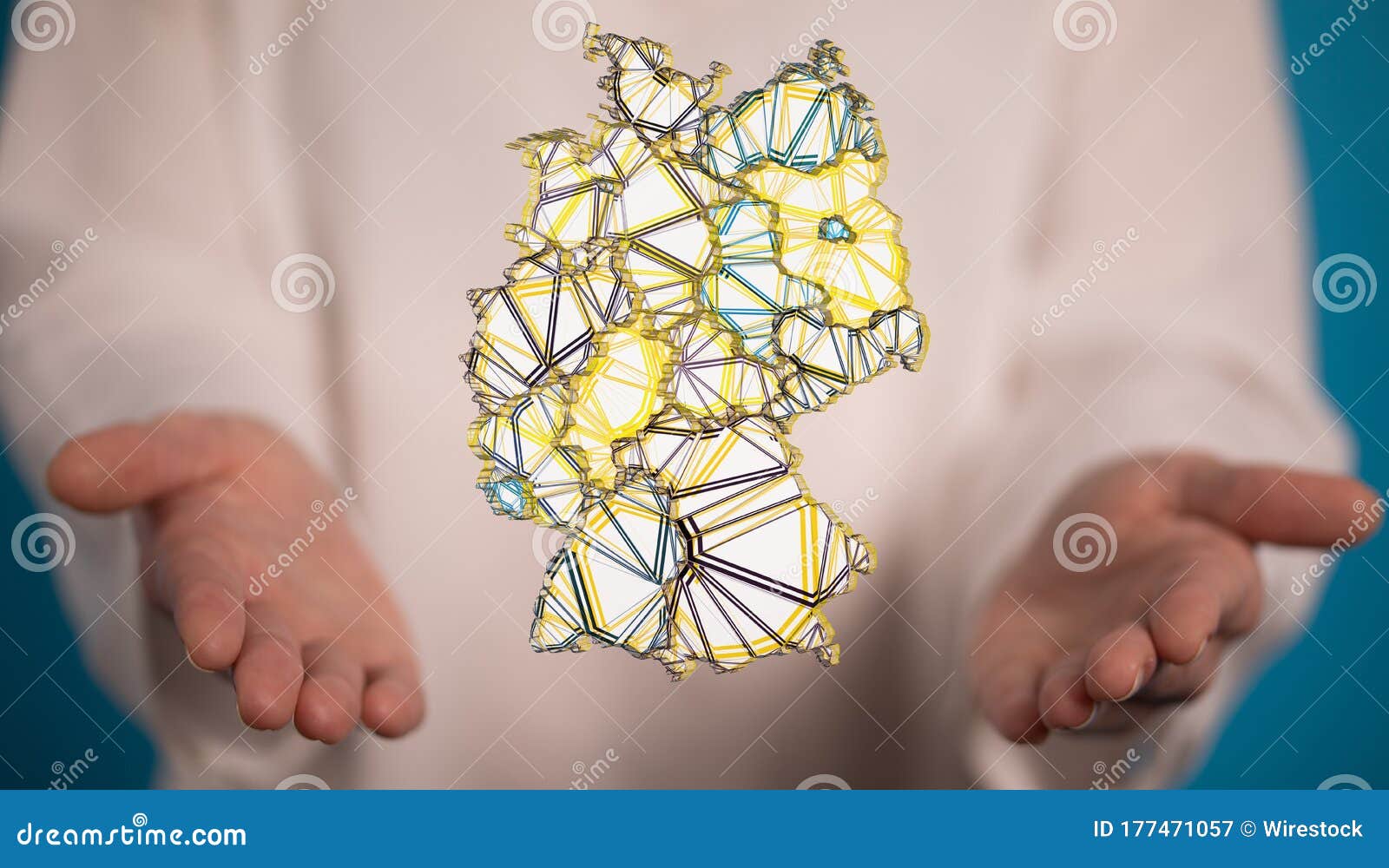 A Germany Map Digital in Hand 3d Stock Image - Image of cartography ...