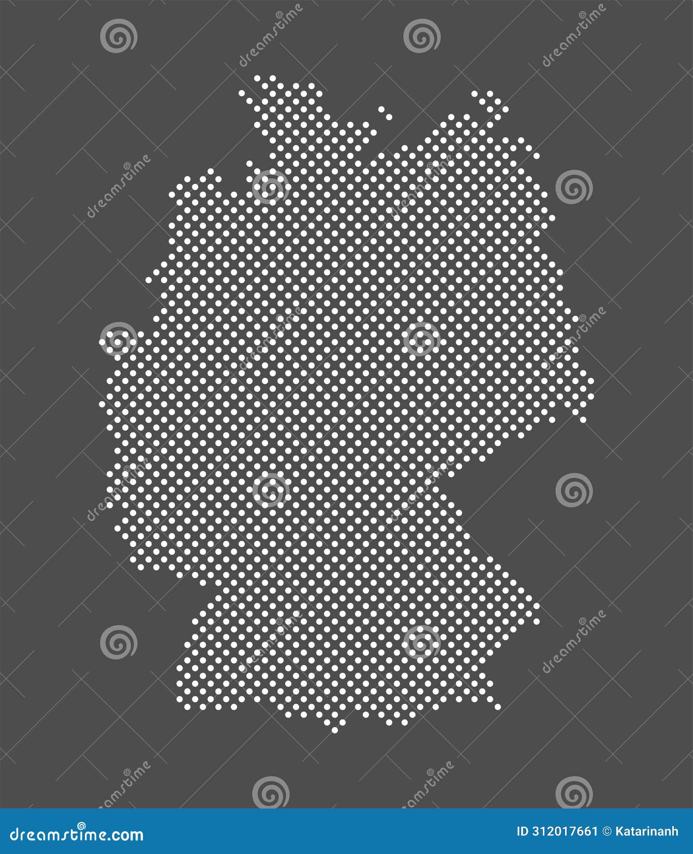 Germany Map Dot on Gray Background. Dotted Map of Germany Stock Vector ...