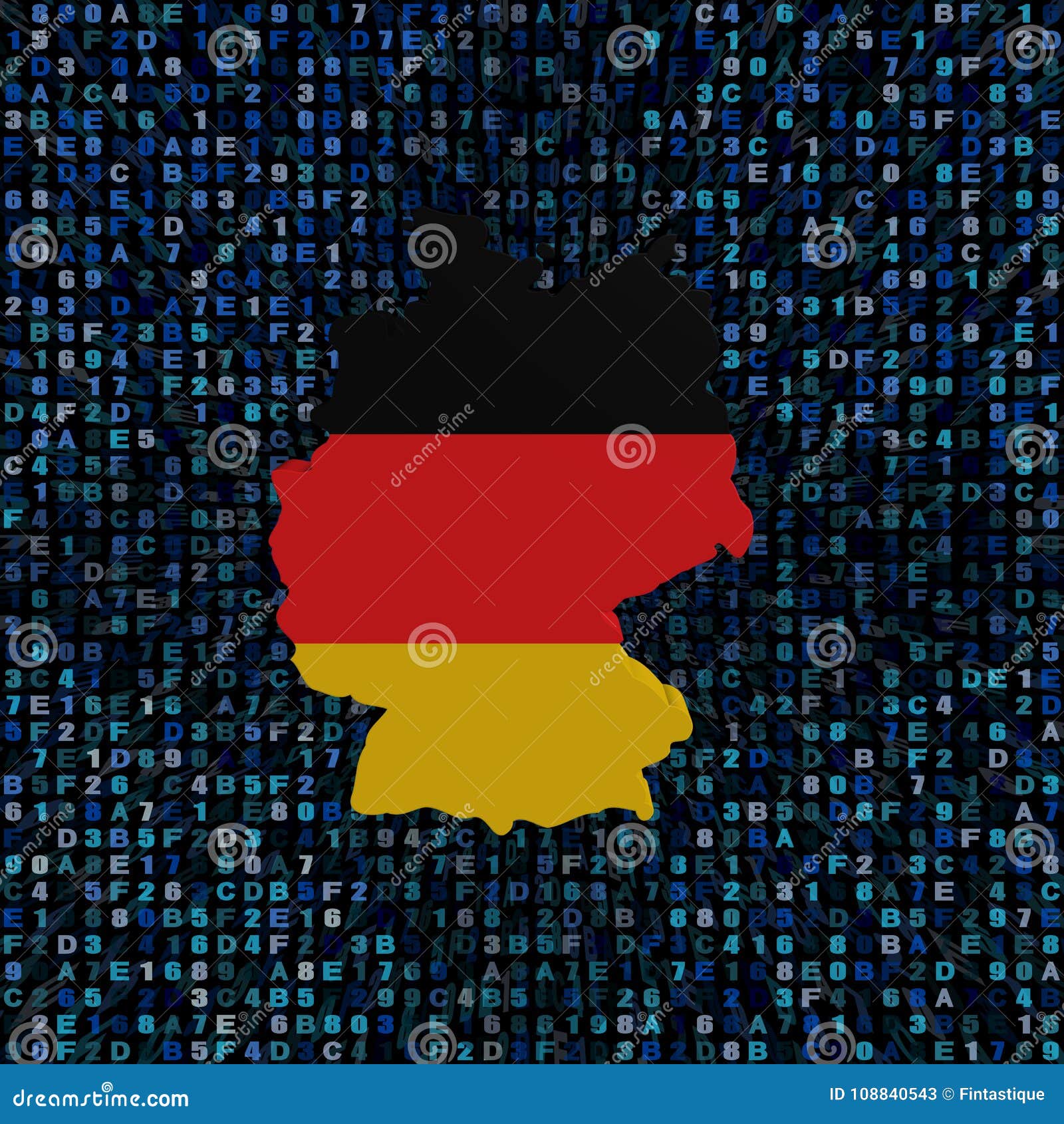 Germany Map Flag on Hex Code Illustration Stock Illustration ...