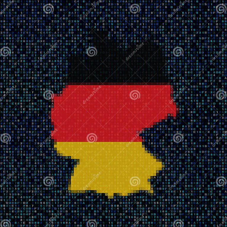 Germany Map Flag on Hex Code Illustration Stock Illustration ...