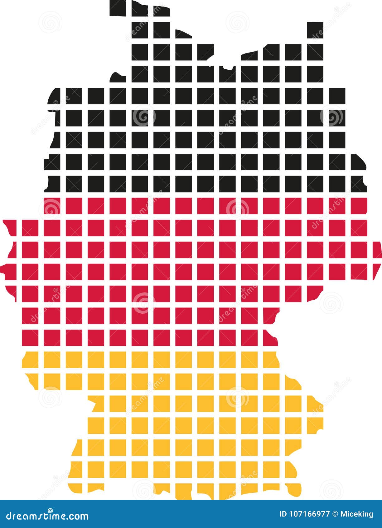 Germany Map with Flag Pixel Design Stock Vector - Illustration of ...