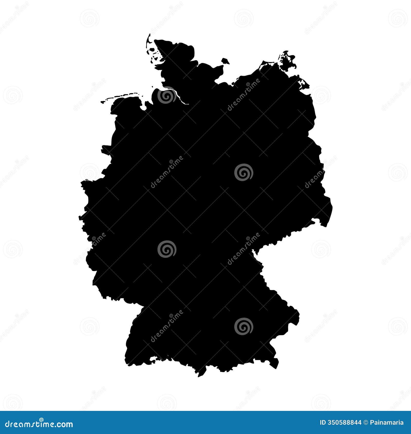 Black Map of Germany stock illustration. Illustration of atlas - 350588844