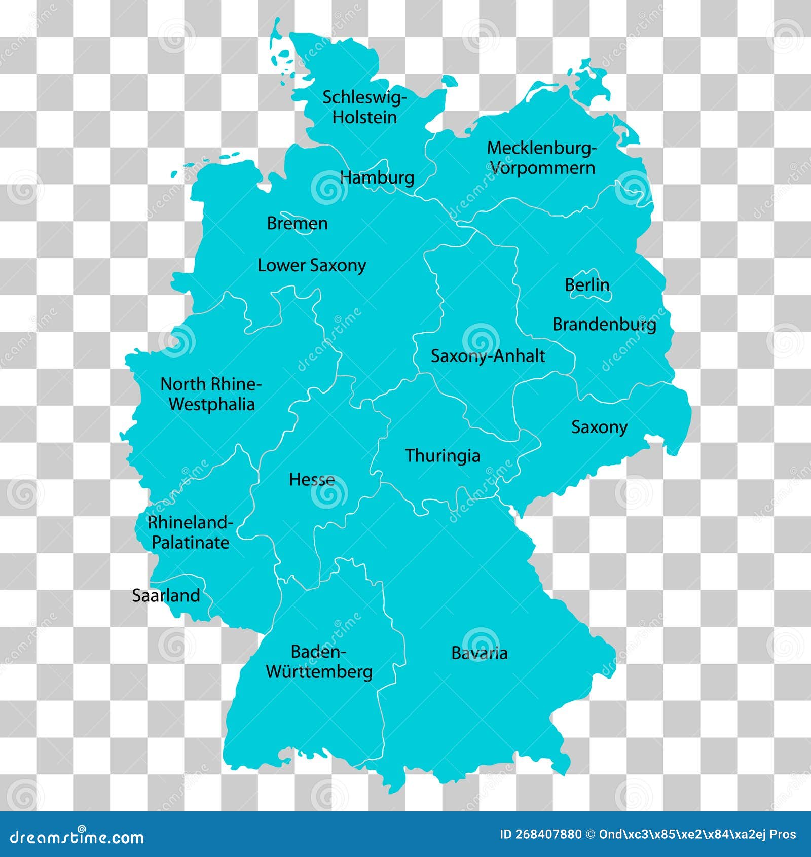 Germany Map Icon, Geography Blank Concept, Isolated Graphic Background ...