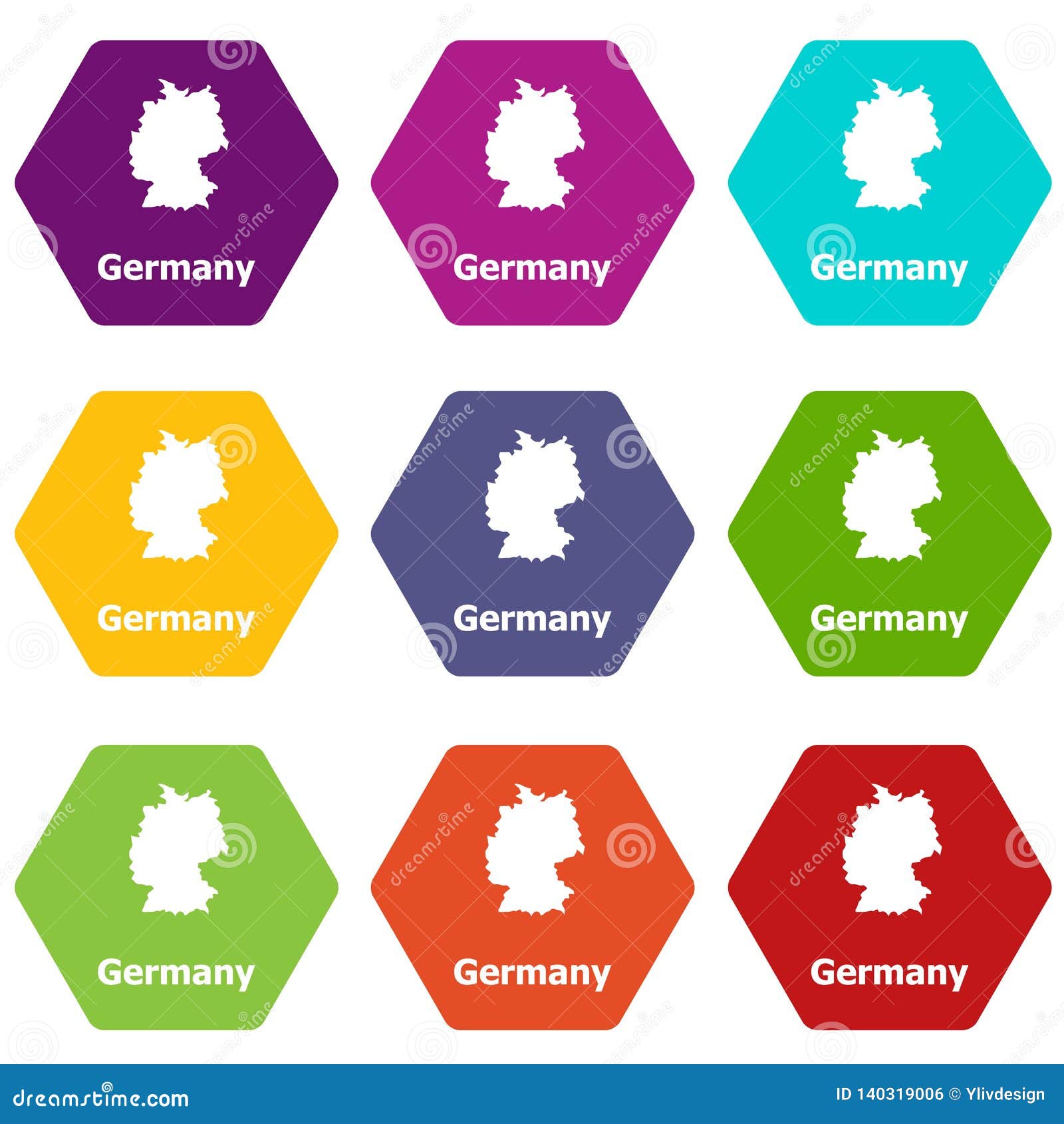 Germany Map Icons Set 9 Vector Stock Vector - Illustration of logo ...